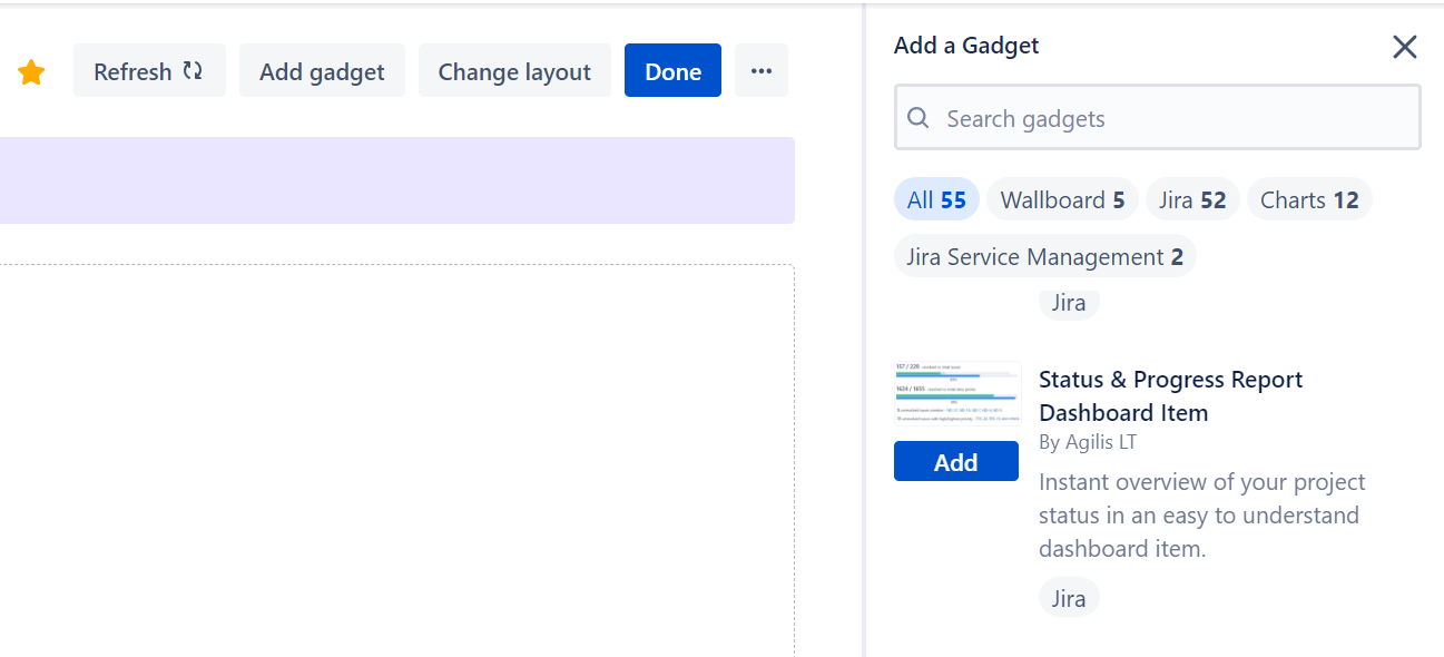 Finding Status & Progress Report Gadget
